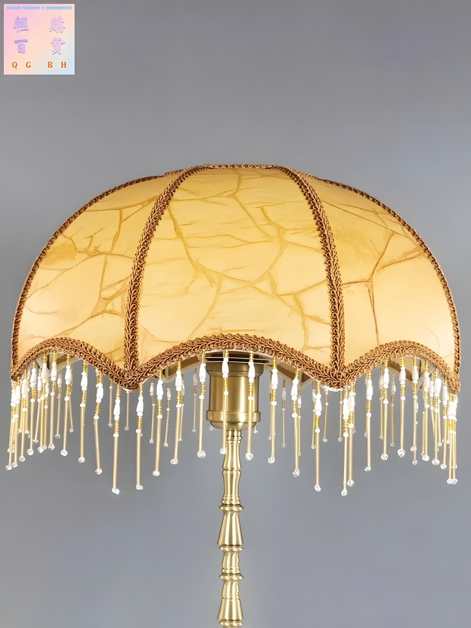 Абажур для торшера Классический ретро стиль Тканевый абажур для настольной лампы Золотистый цвет 40 см