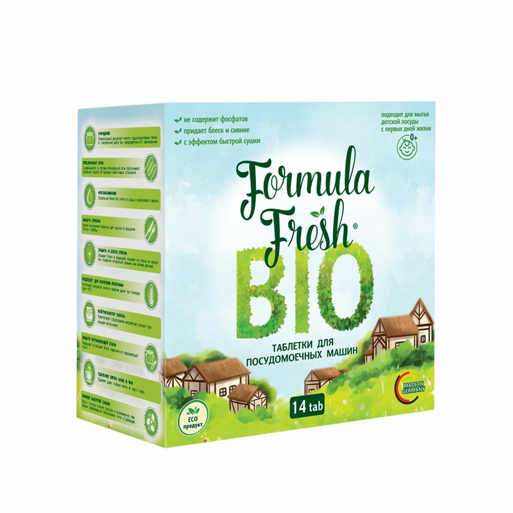 Таблетки для посудомоечных машин Bio Formula Fresh 14 шт