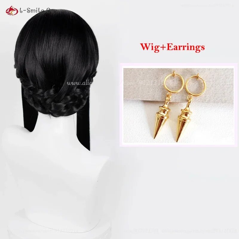 Парик Yor Forger черный 2 стилей Wig B and Earrings
