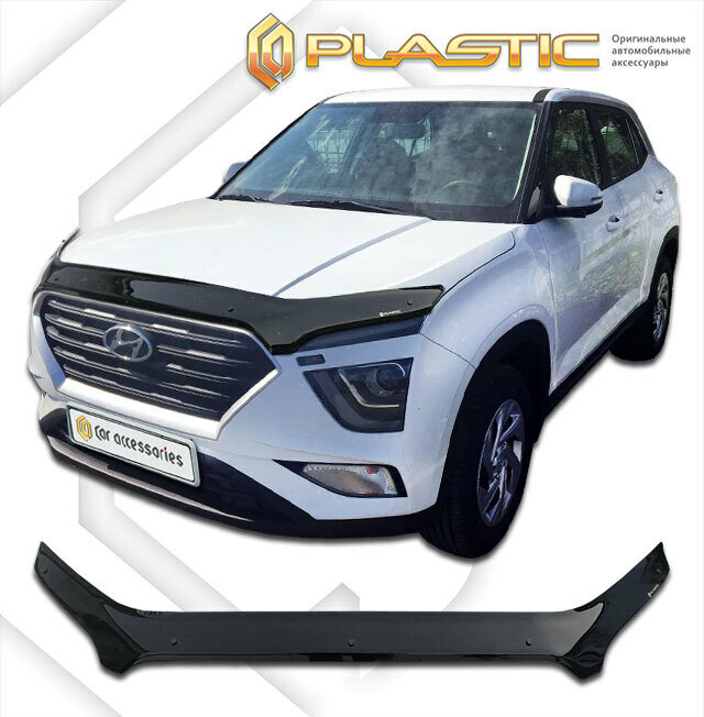 Дефлектор капота Hyundai Creta SU2 2020-н. в. Classic черный exclusive