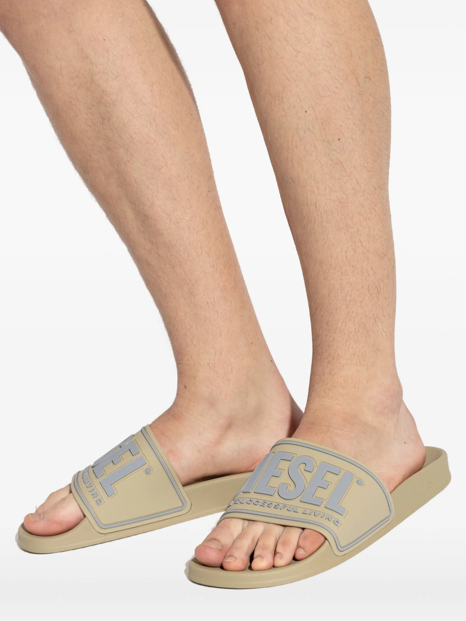 Шлёпанцы DIESEL Sa-Mayemi logo-embossed slides, размер 44 EU, зеленый, — фото 1