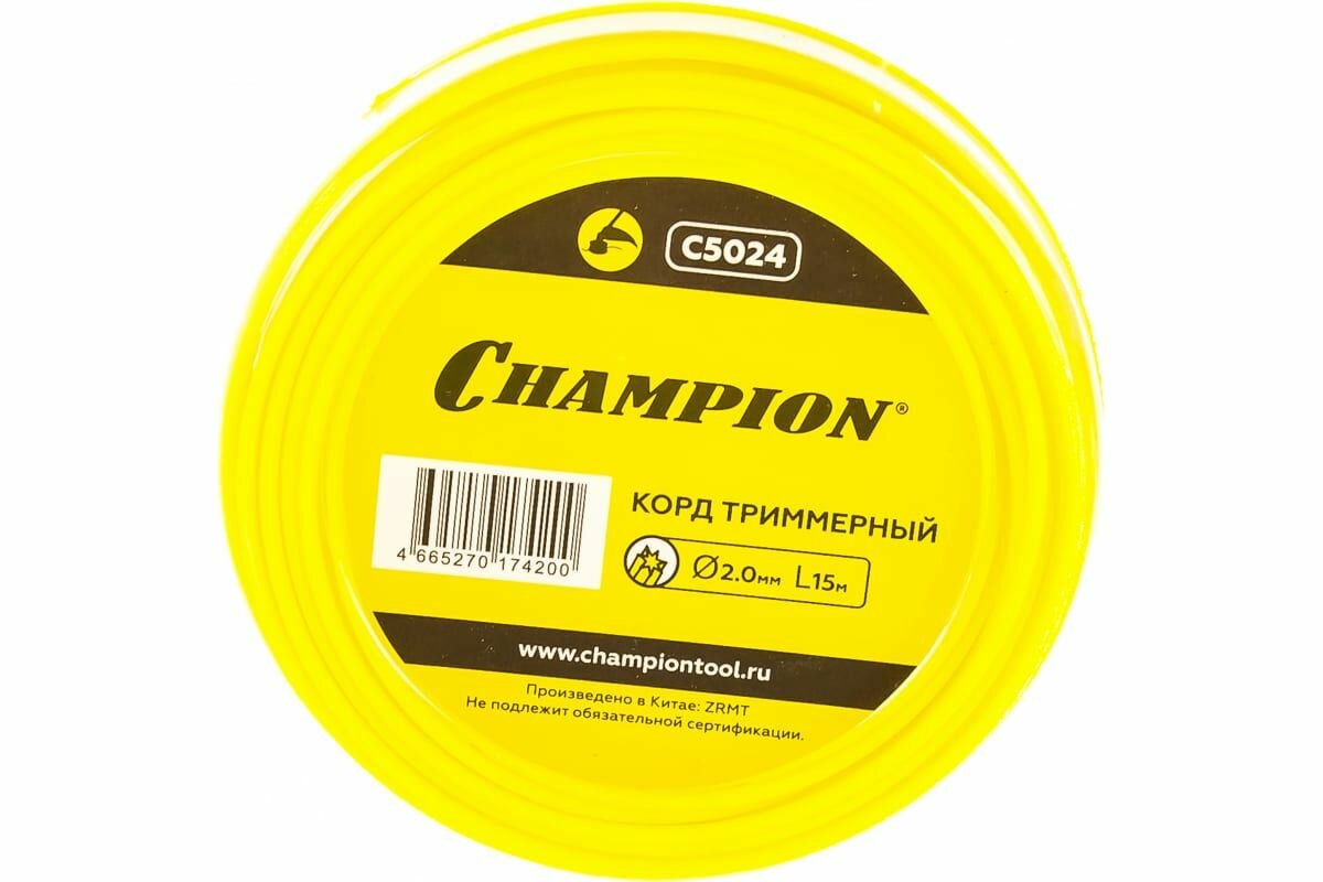 Леска триммерная CHAMPION Star 2.0мм* 15м (звезда)