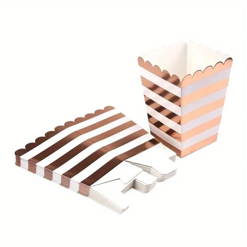 Мини-коробки из крафт-бумаги для попкорна, набор из 12 штук rose gold horizontal