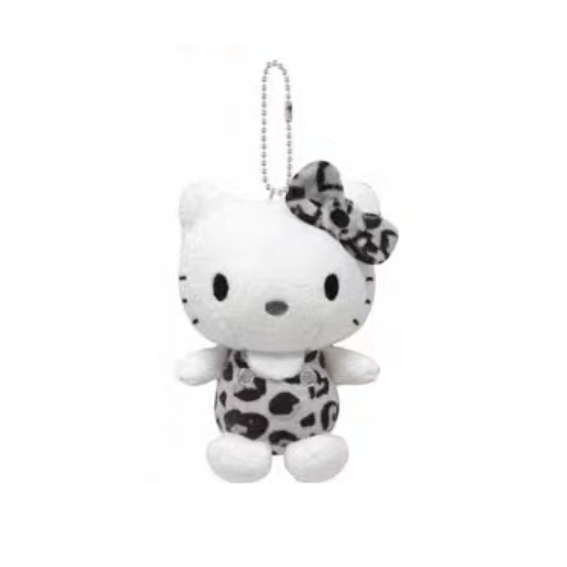 Санрио Hello Kitty Леопард с принтом Розовый Шариковая цепочка Брелок Милый стиль Кукла Плюшевый Украшение