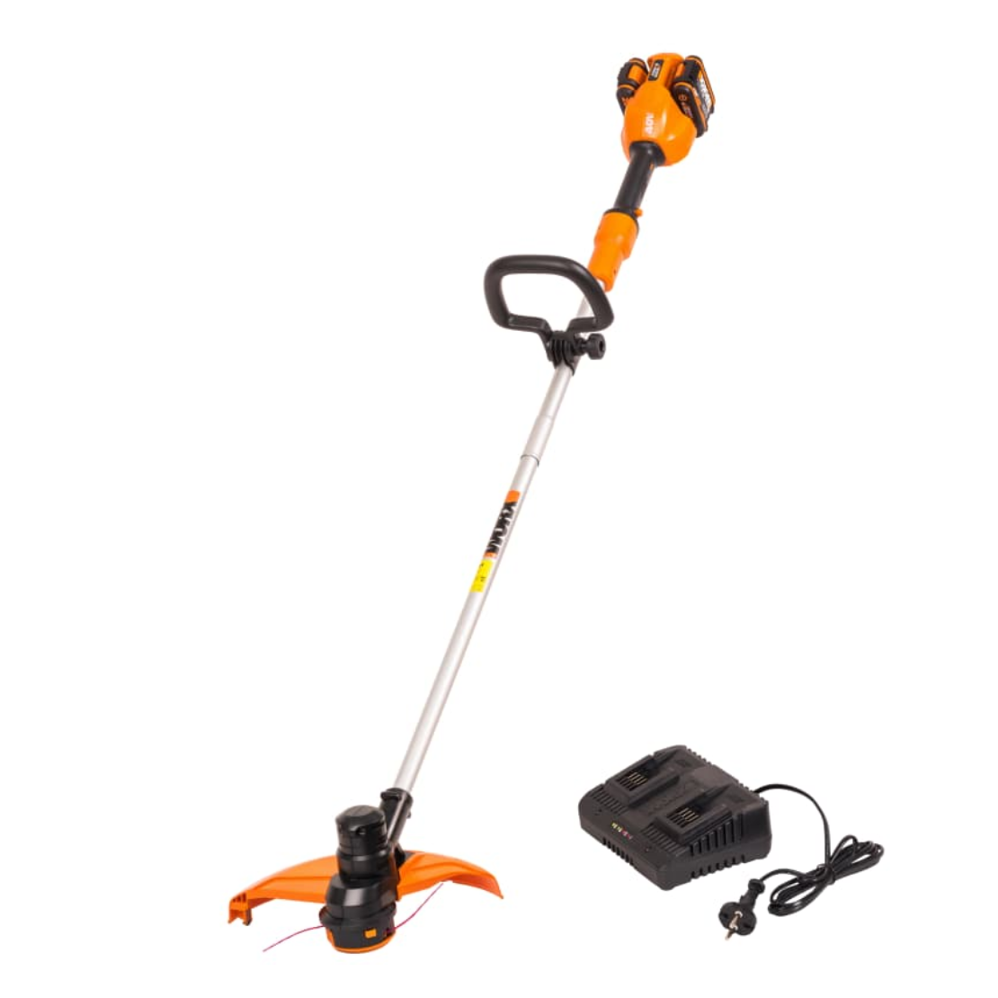 Триммер аккумуляторный (электрокоса) WORX WG183E, 40 В, 6800 об/мин, леска 1.65 мм, оранжевый