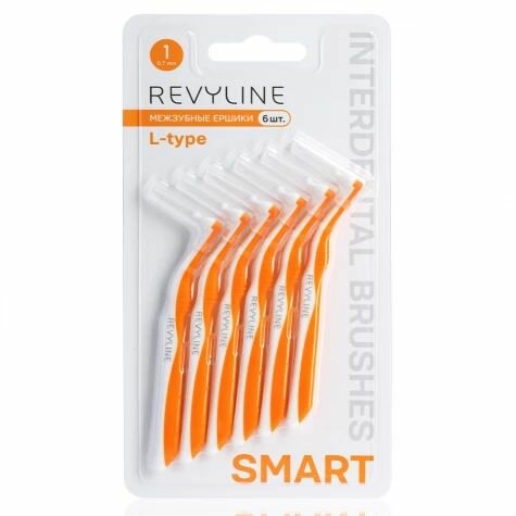Ершики межзубные Revyline Smart L-type, оранжевые, 6 шт.