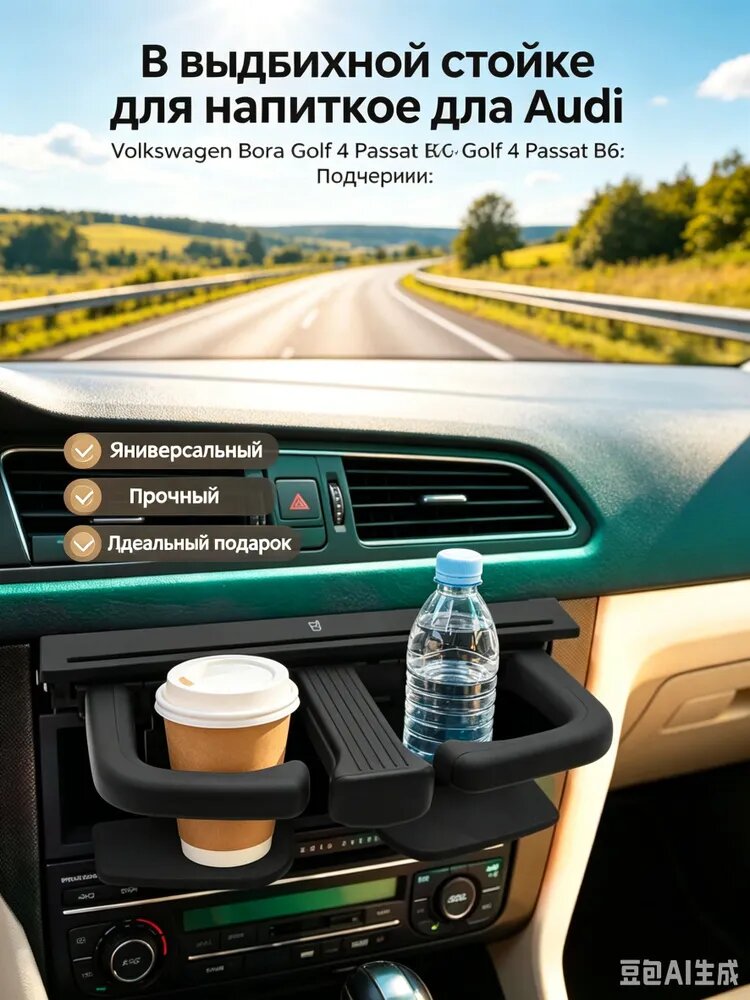 Выдвижная стойка для напитков подходит для Audi Volkswagen Bora Golf 4 Passat B6