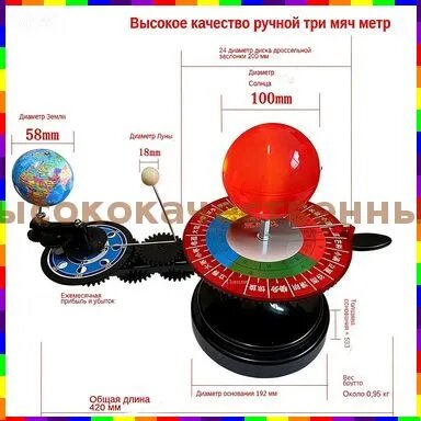 Трехпланетная модель Земли, Солнца и Луны с элементом теллурия (3566315429)