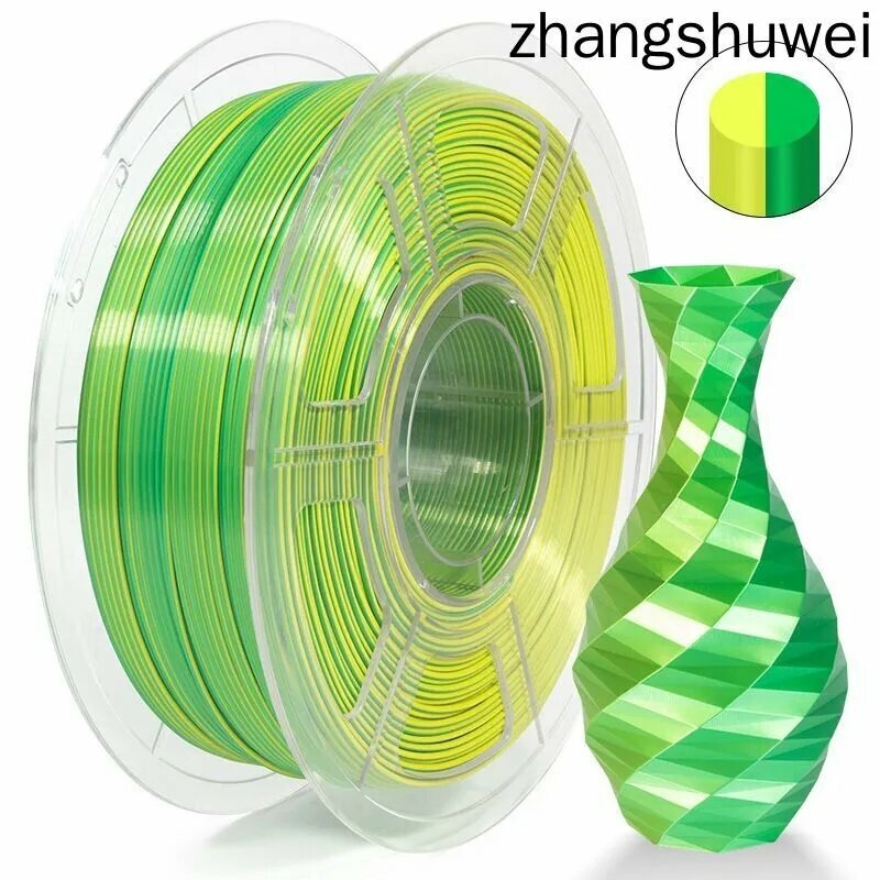 IEMAI Пластик для 3D принтера Silk PLA Dual Color, Двухцветный (Золотой и Зеленый), 1.75 мм, 1 кг