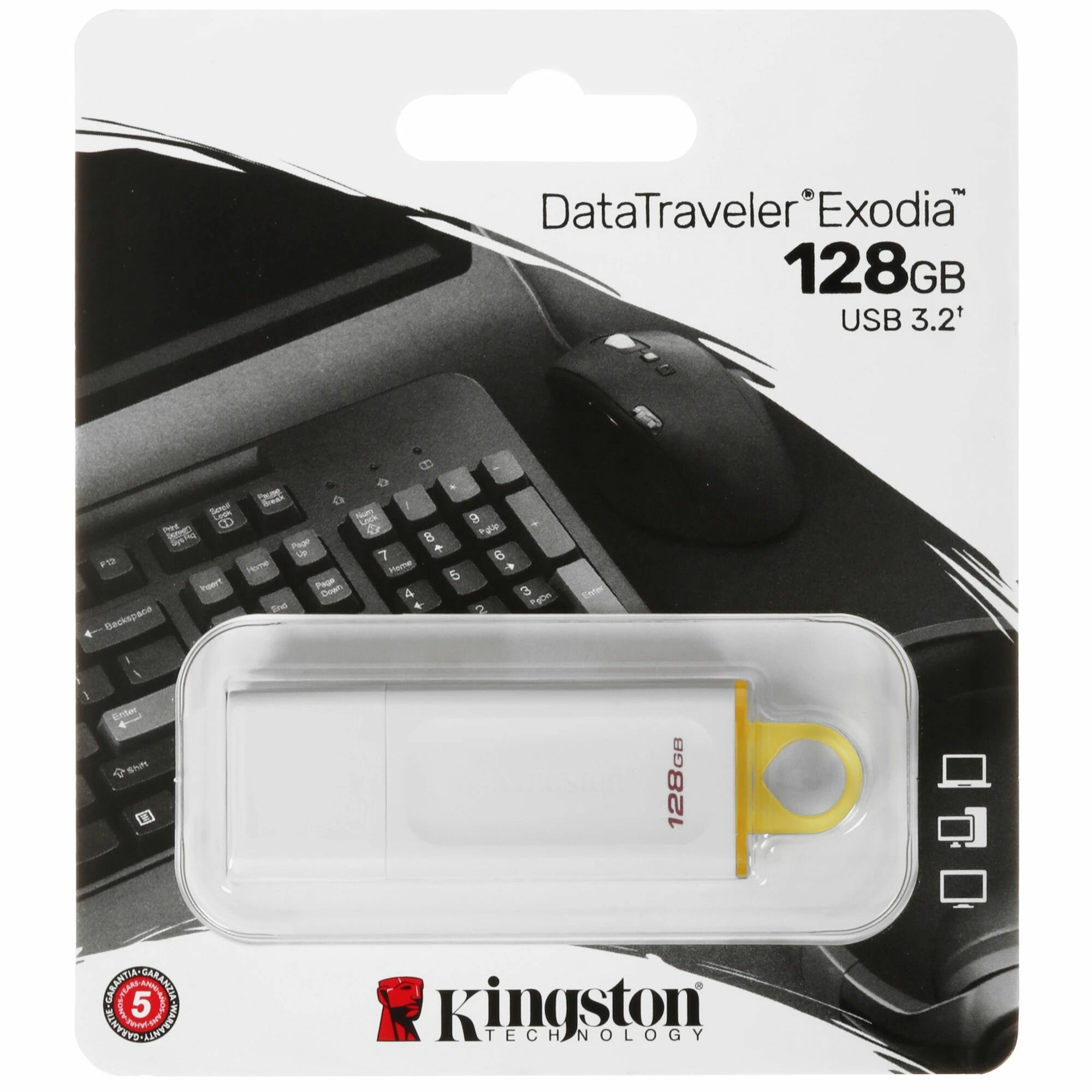 Память USB Flash 128 ГБ KINGSTON DataTraveler Exodia (KC-U2G128-5R) - USB3.2, USB Type-A
