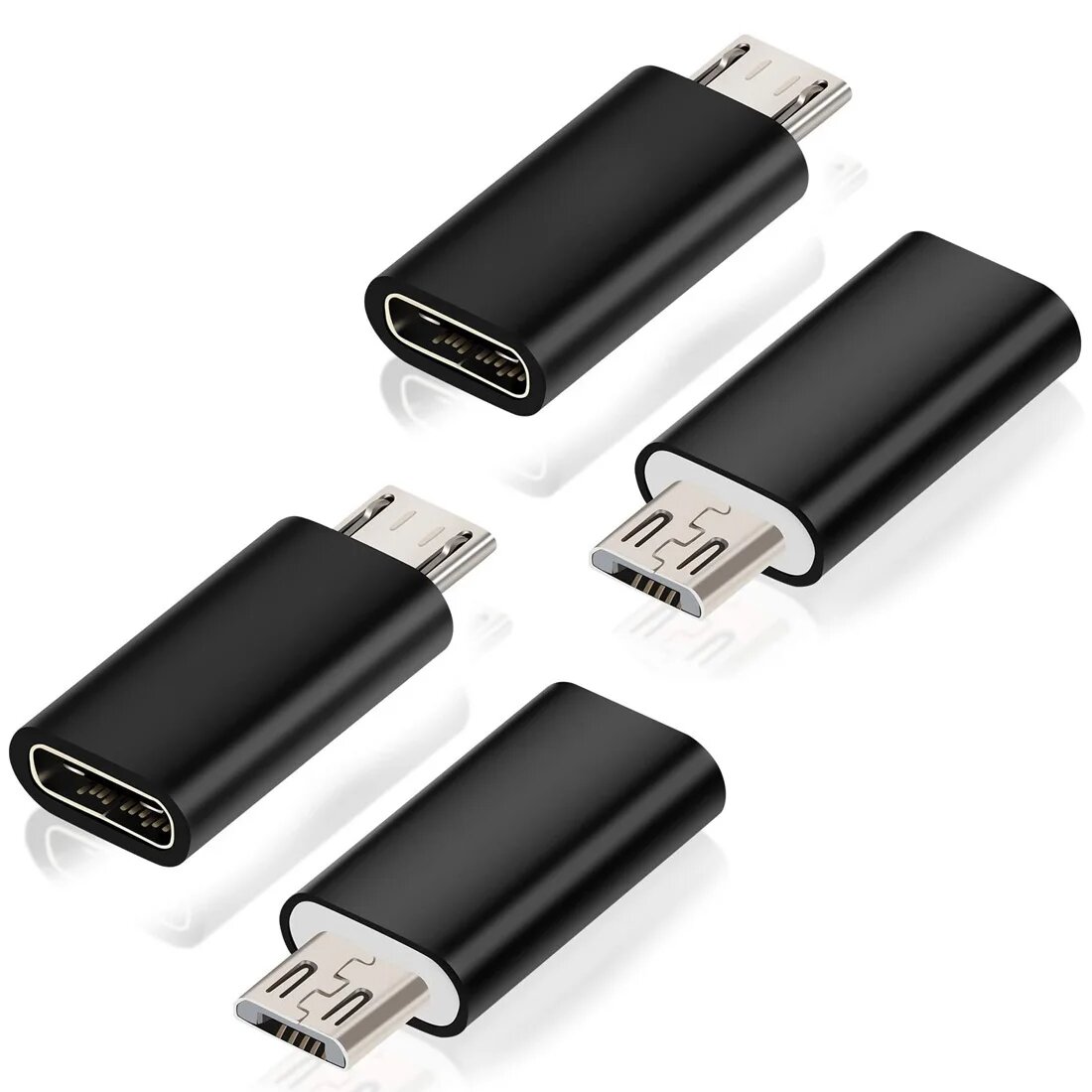 Адаптер USB-C на Micro USB, 4шт.