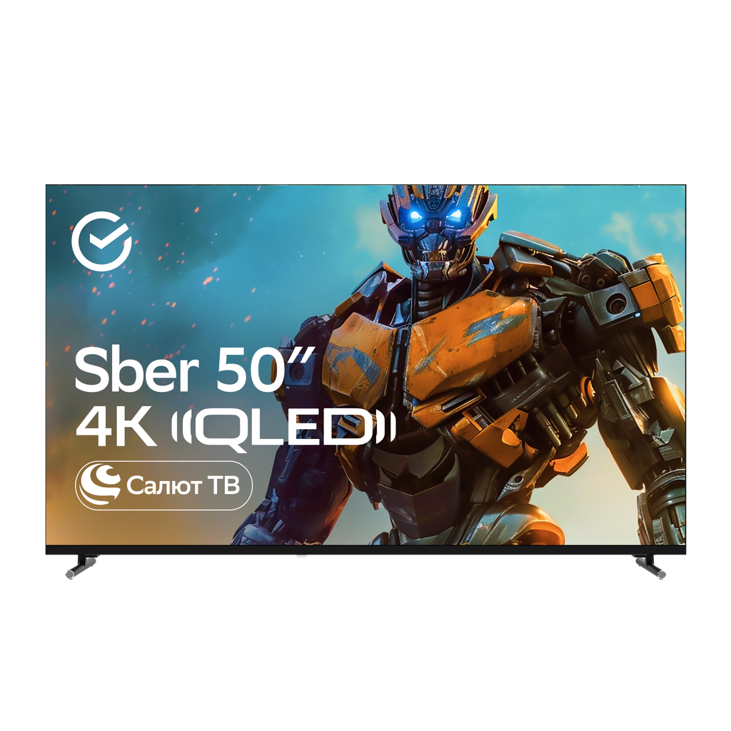 Телевизор VA SBER SDX-50UQ6032, 50", 4K UHD (3840x2160), 60Гц, Черный (SDX-50UQ6032)