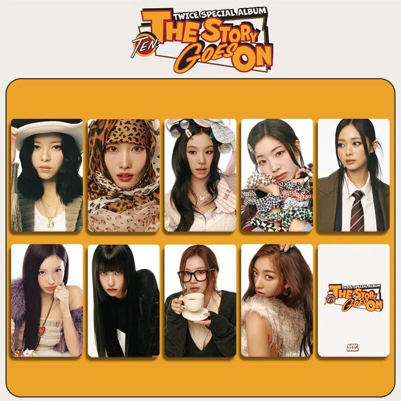 Карточки TWICE< TEN The Story Goes On >k-pop карточки коллекционные альбом карты 54 * 86 мм 9 шт
