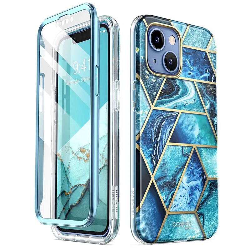 Для iPhone 14 (2022)/для iPhone 13 (2021) Чехол 6,1 дюйма I-BLASON Cosmo Тонкий защитный чехол на весь корпус со встроенной защитной пленкой для экрана