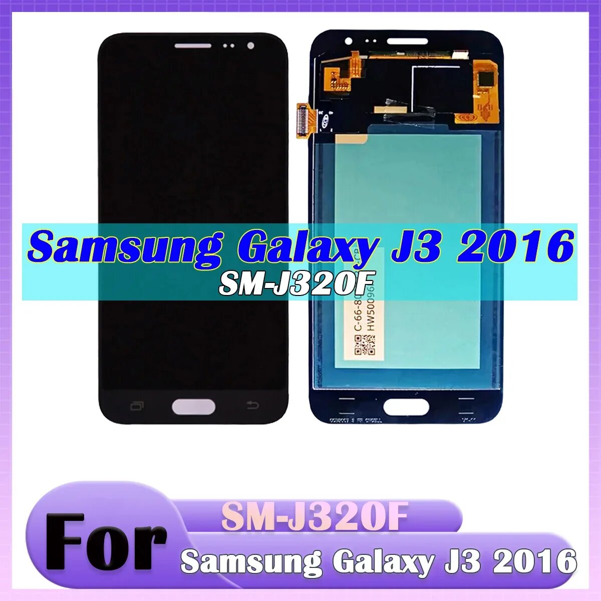 Дисплей Samsung J3 2016 J320 Black No Frame