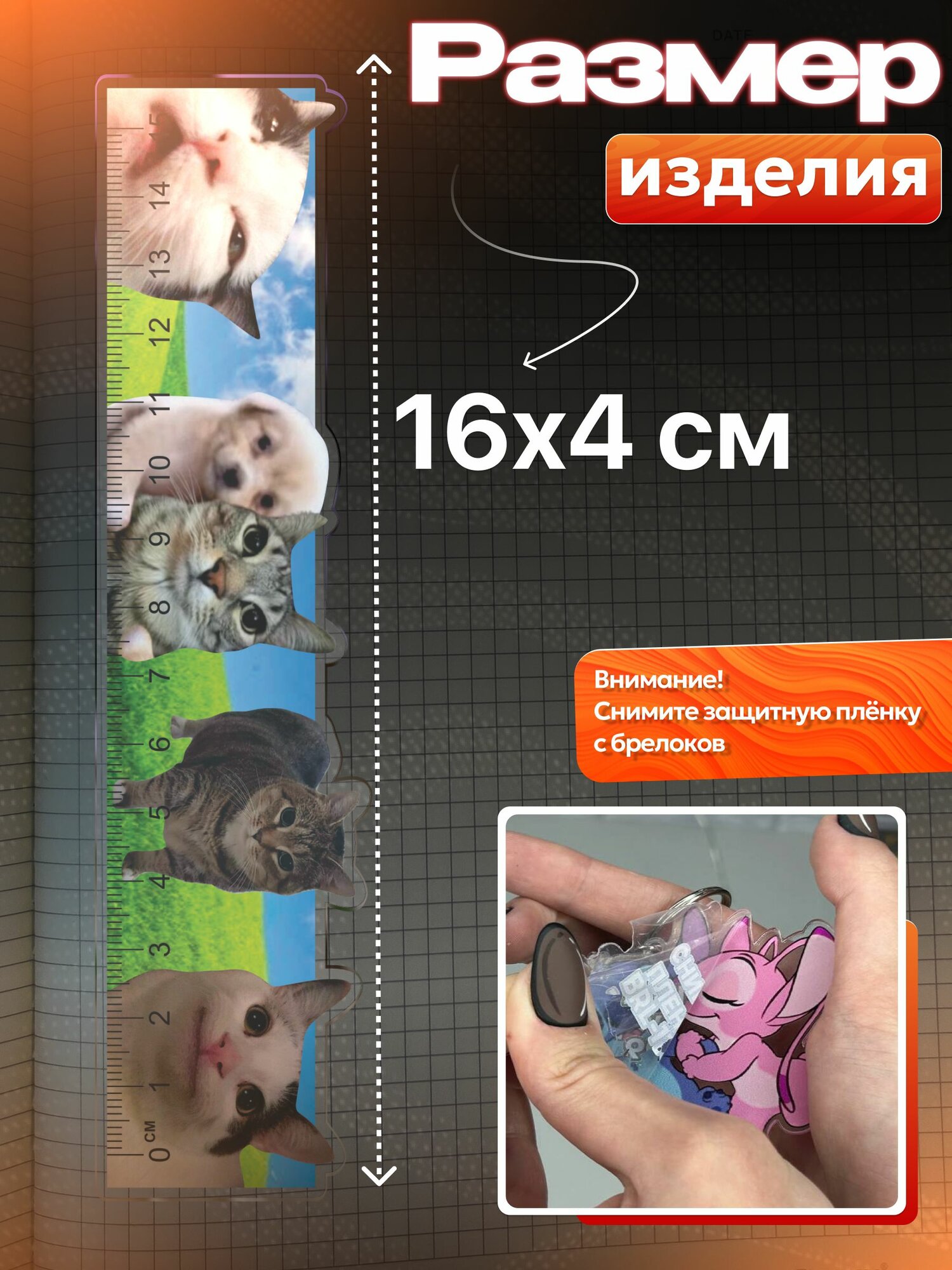 Линейка прикольная Коты — фото 1