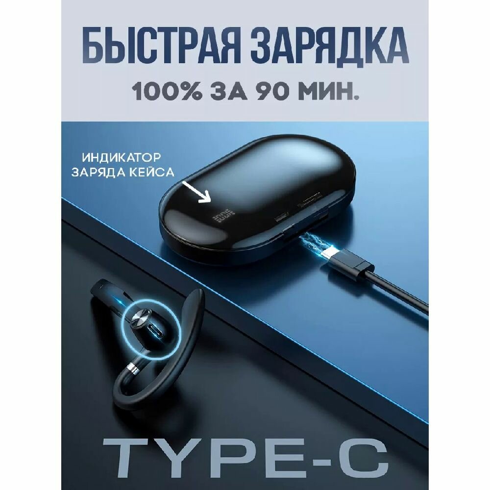 Наушники Гарнитура для телефона блютуз для водителя , черный