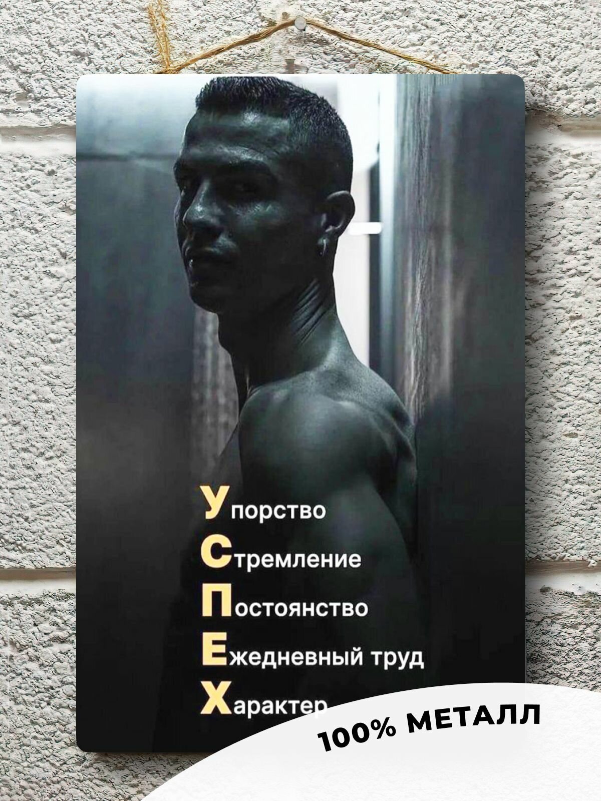 Мотиватор постер металлический интерьерный на стену табличка 20 см х 30 см подарок спортсмену