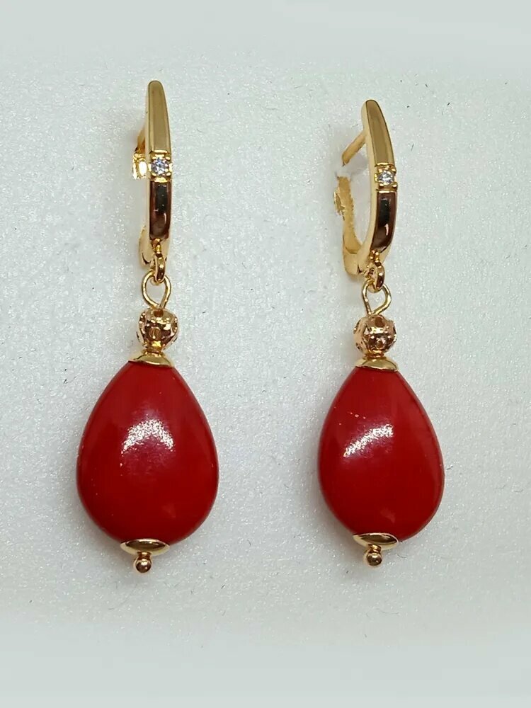 Серьги, коралл