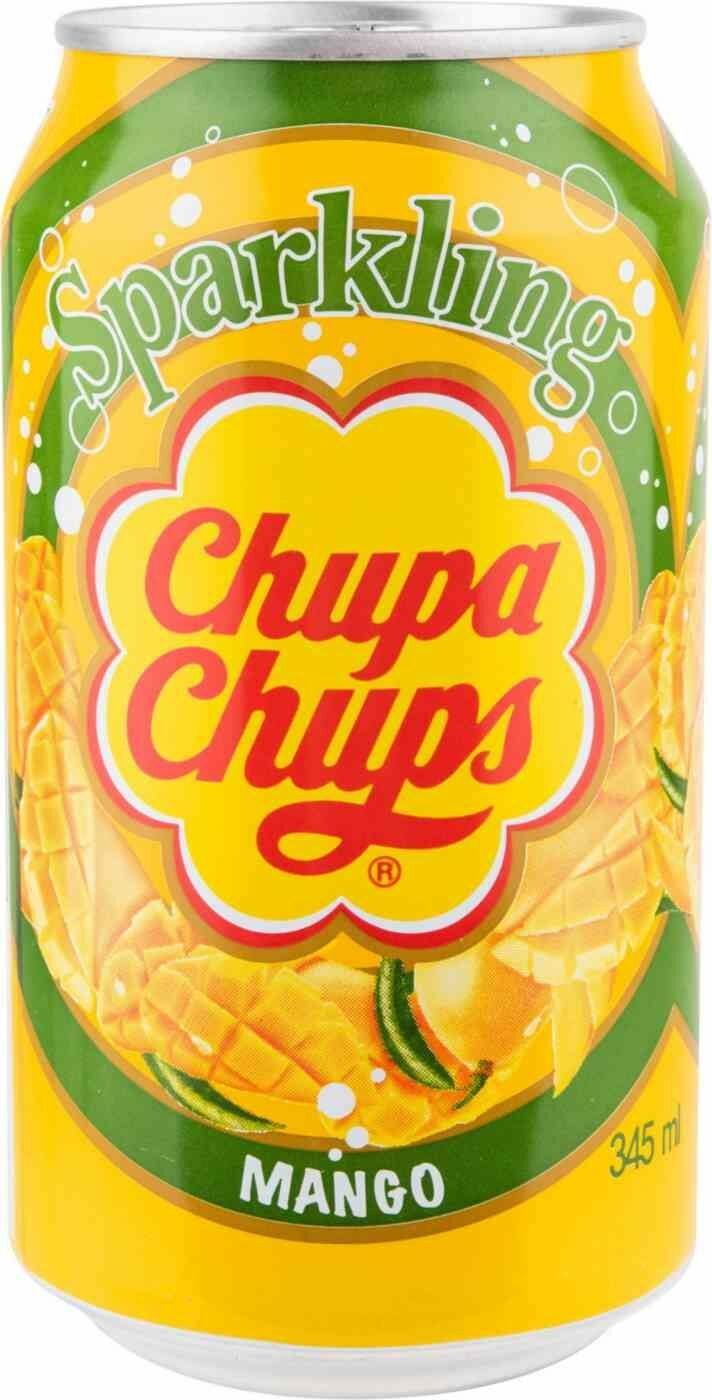 Chupa Chups Sparking Mango, 0.345 л, 12 шт, банка (газированный напиток Чупа-Чупс, манго, Корея)
