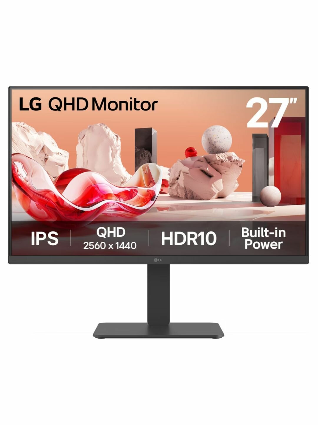 Монитор LG 27" 27BA45QB-B, 2560x1440, IPS, 75Hz, HDMIx2+DP+MM, регулировка, черный