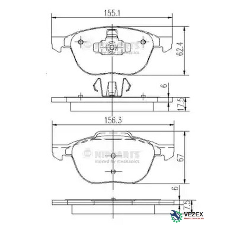 NIPPARTS J3603063 Колодки тормозные передние