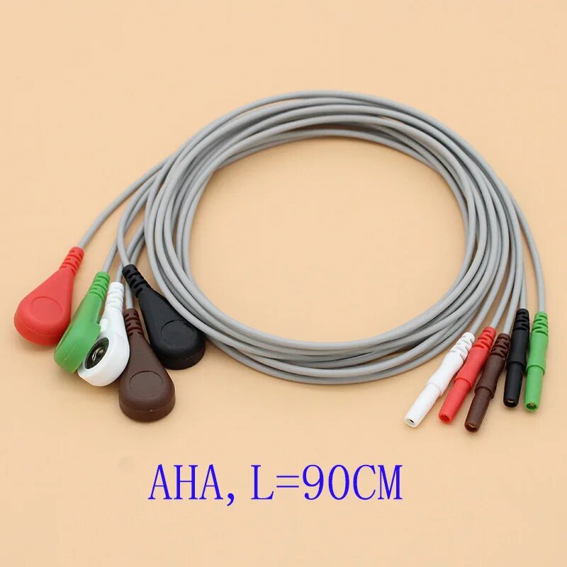 Кабель ЭКГ/ЭКГ DIN1.5 IEC/AHA белый
