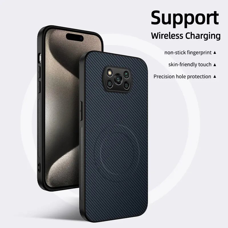 Черный чехол для Xiaomi POCO X3 с беспроводной зарядкой