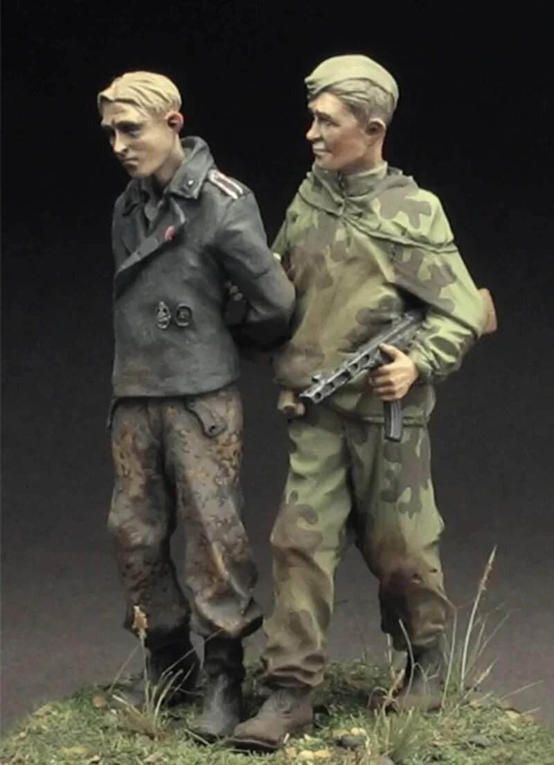 Масштаб 1/35, комплект модели из смолы, красная армия, скаут и тюрьмя, танкер, две фигурки, в разобранном виде, неокрашенные миниатюрные игрушки 101.
