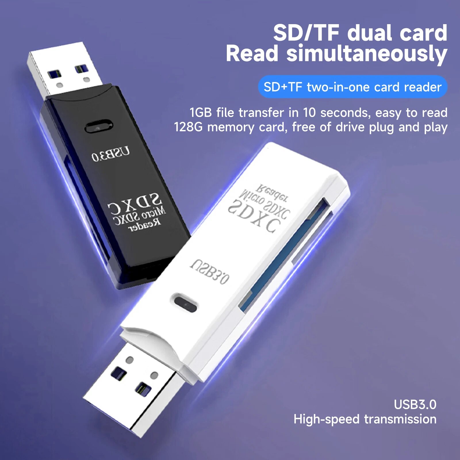 Кардридер USB 3.0 SDXC MicroSDHC черный