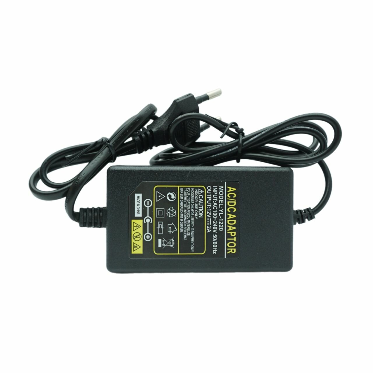 12V 2A черный 24W Универсальный блок питания тания 5,5x2.1мм AC/DC адаптер. Сетевой адаптер для модемов, роутеров, коммутаторов, камер видеонаблюдения и др. оборудования