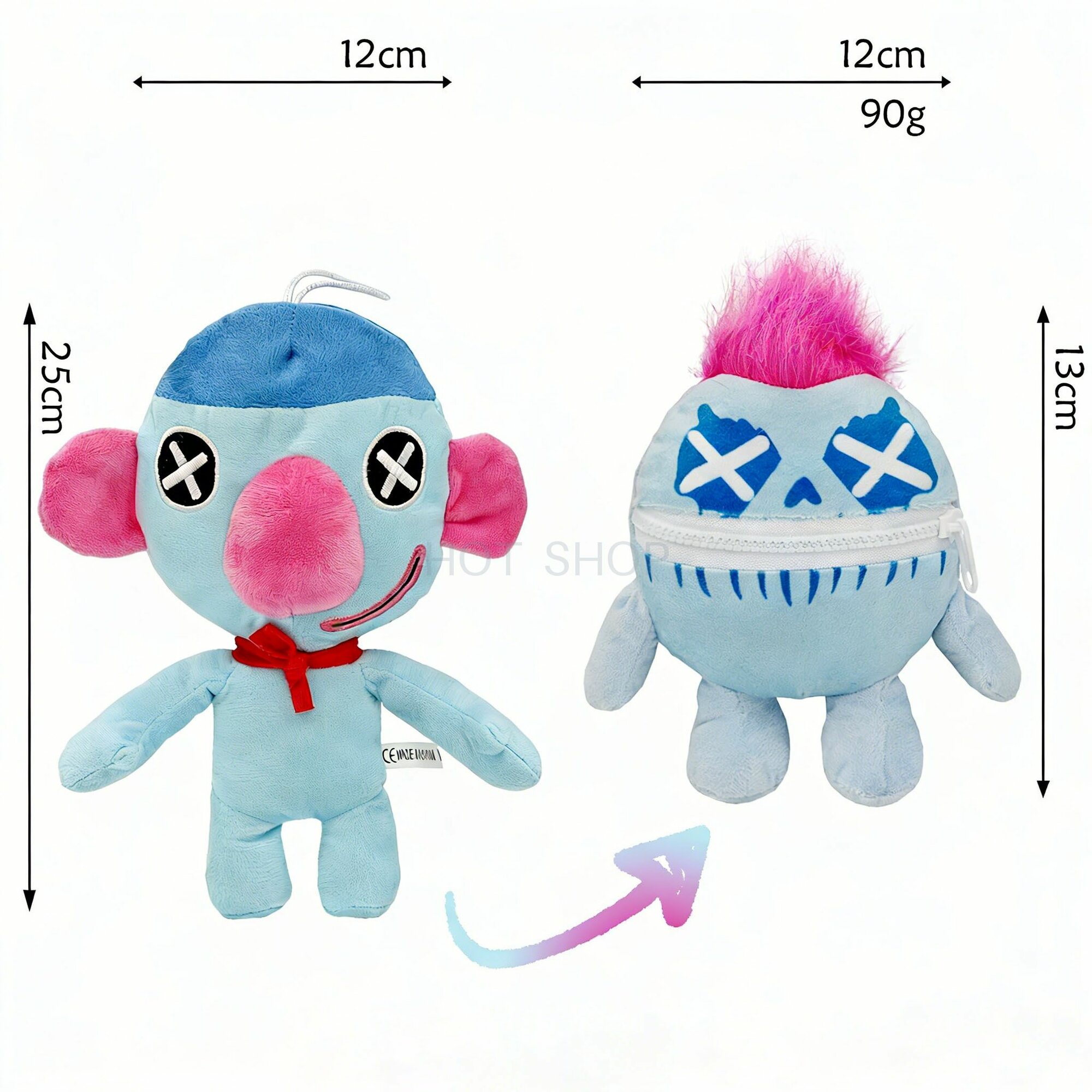 Мягкая игрушка poppy playtime, поппи плейтайм 5, wrongside outimals игрушки, 25cm