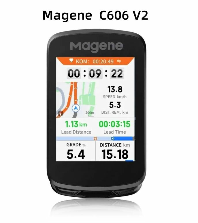 Magene C606 V2 интеллектуальный велокомпьютер с GPS-навигатором для горных и шоссейных велосипедов, сенсорным управлением, измерением скорости, водонепроницаемый и беспроводной