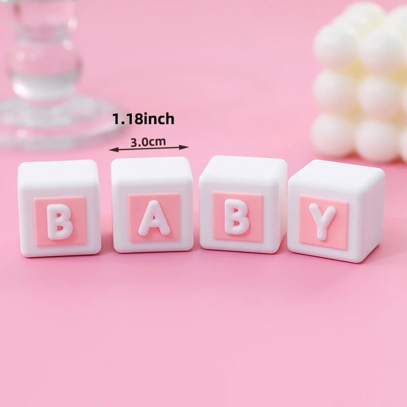 Синие и розовые медвежьи фигурки для торта Розовый, BABY style 2