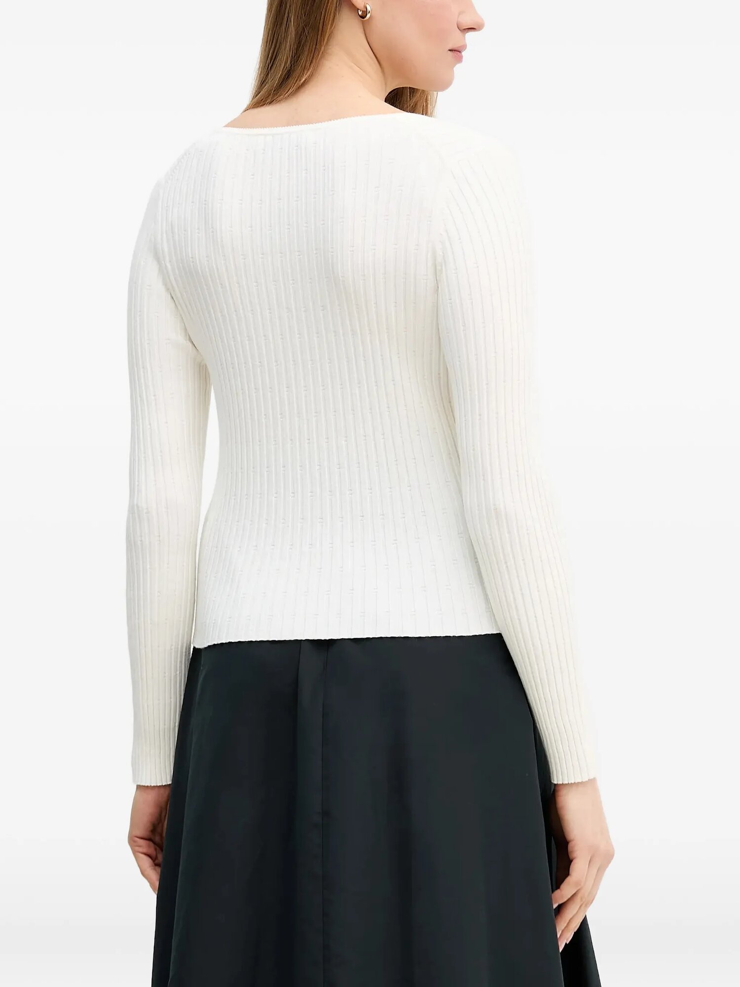 Кардиган Marc O'Polo Ribbed-knit button-up cardigan, размер 42 EU, бежевый/белый — фото 1