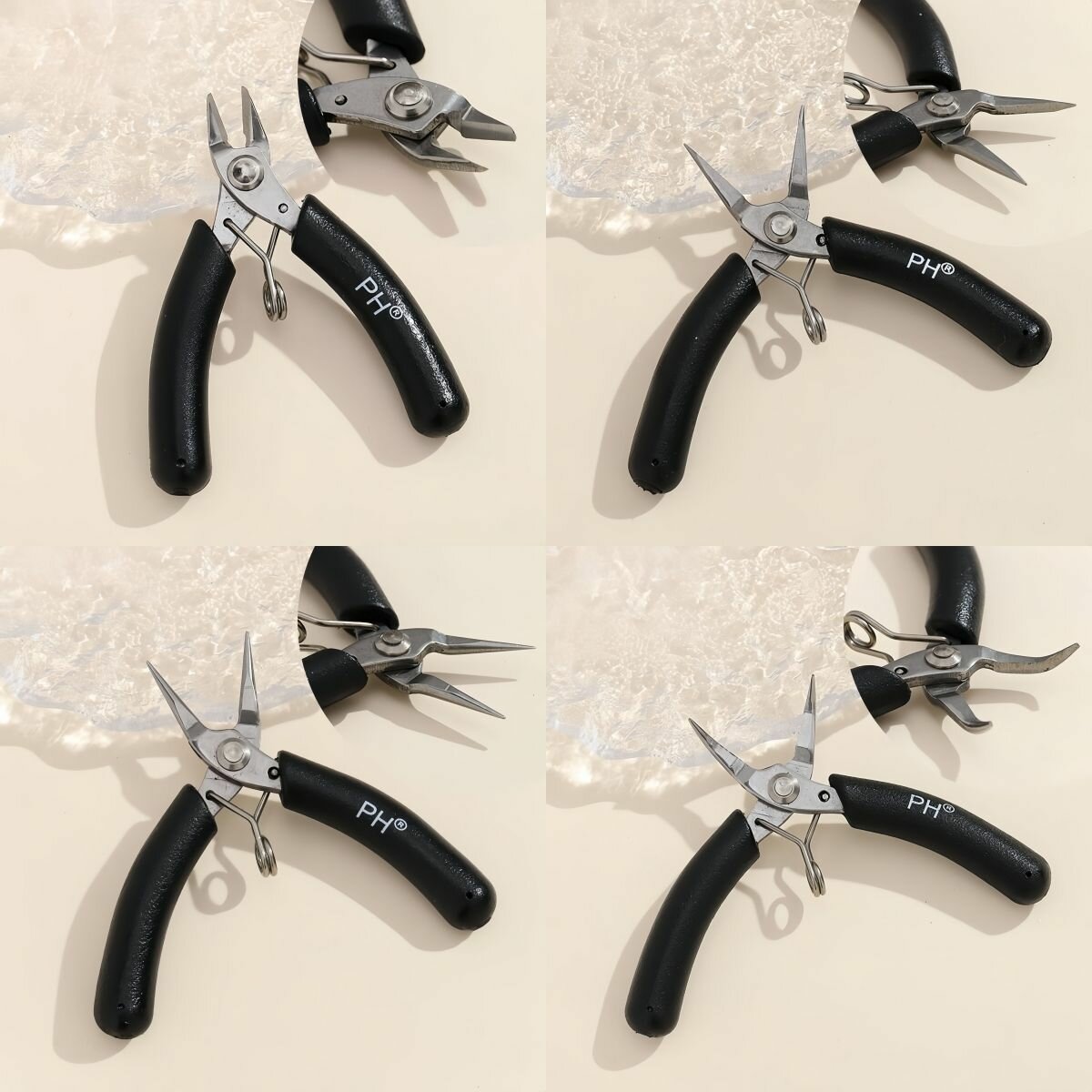 Ювелирные плоскогубцы, остроконечные плоскогубцы, беззубые, круглые, диагональные, изогнутые плоскогубцы, набор инструментов для обмотки проводов DIY, 4inch плоскогубцев для рукоделия