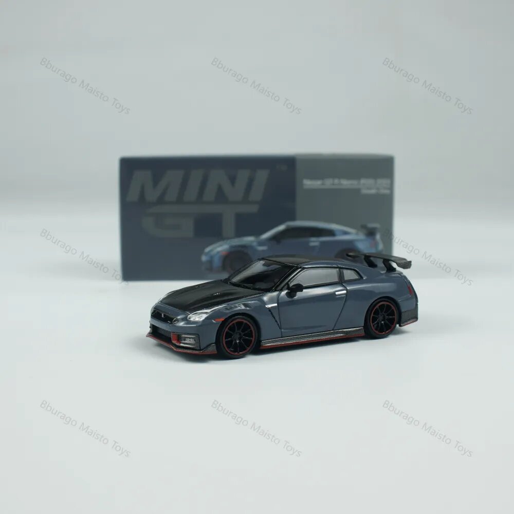 MINIGT 1:64 Nissan GT-R Nismo 2024 Stealth Grey отлитая под давлением модель гоночного автомобиля Игрушки
