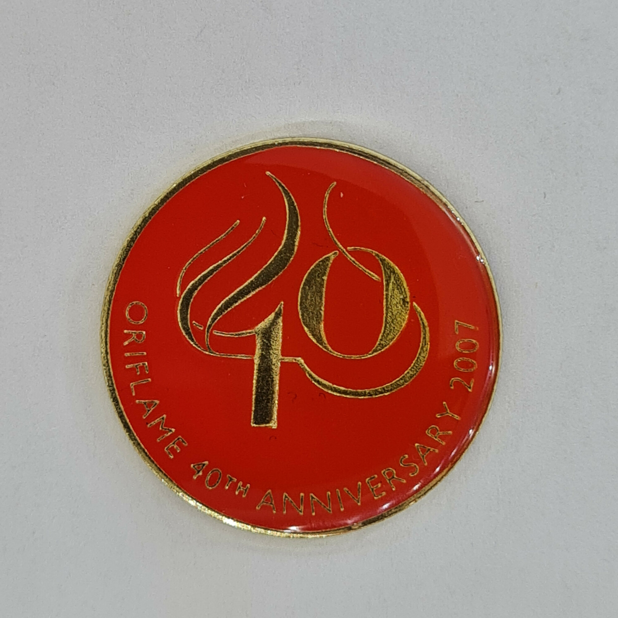 Значок СССР. 40 лет ORIFLAME 2007, юбилейная символика. Винтажный значек.