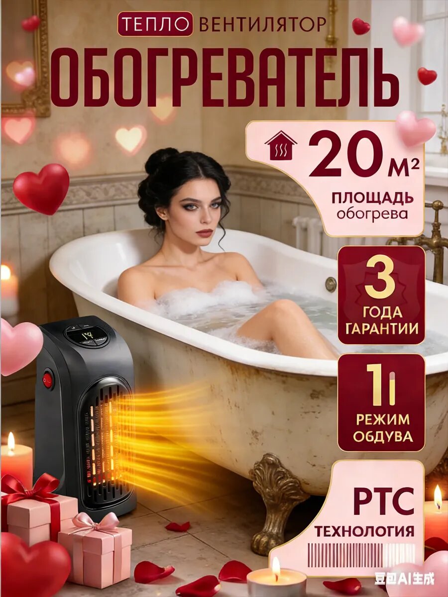 Мини обогреватель портативный электрический в розетку
