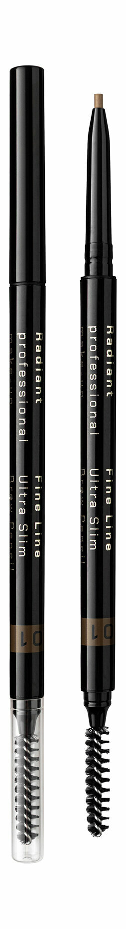 RADIANT PROFESSIONAL MAKE-UPКарандаш для бровей Fine Line Ultra Slim ультратонкий водостойкий, 0,09 г, 01 Блонд