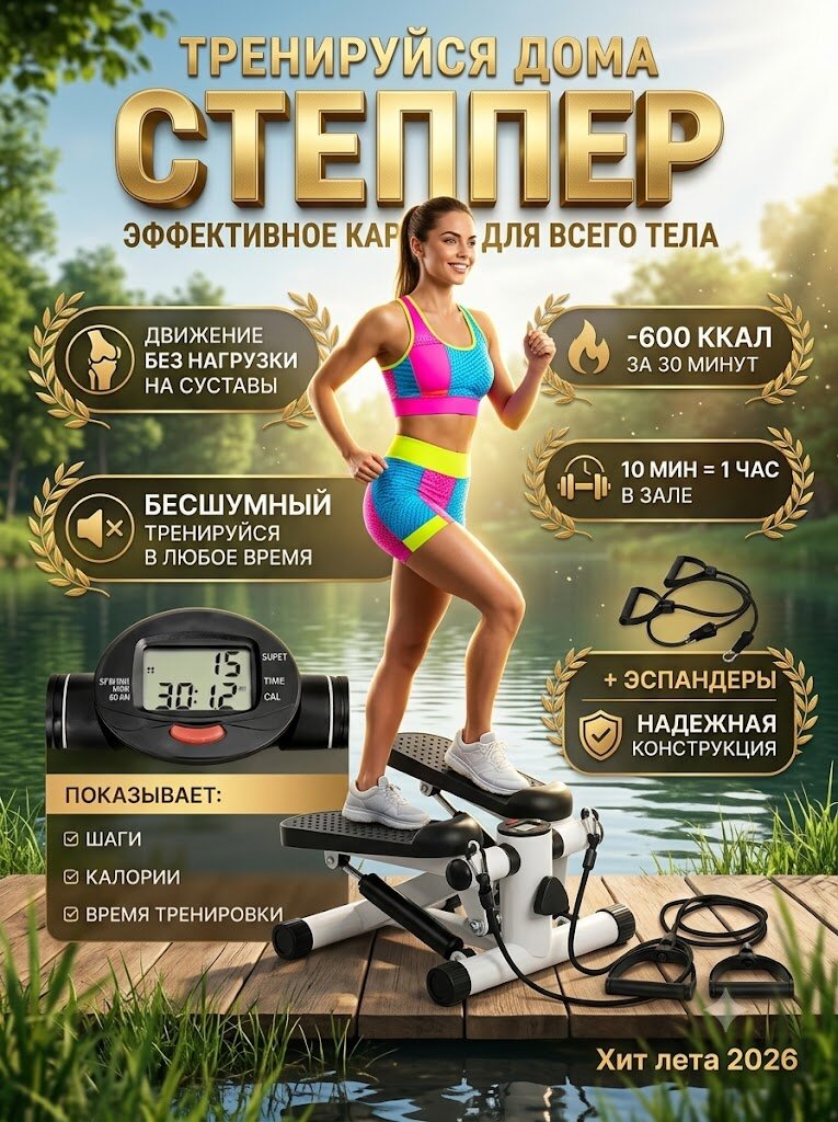 Степпер тренажер для дома 150кг тренажер для похудения для ходьбы
