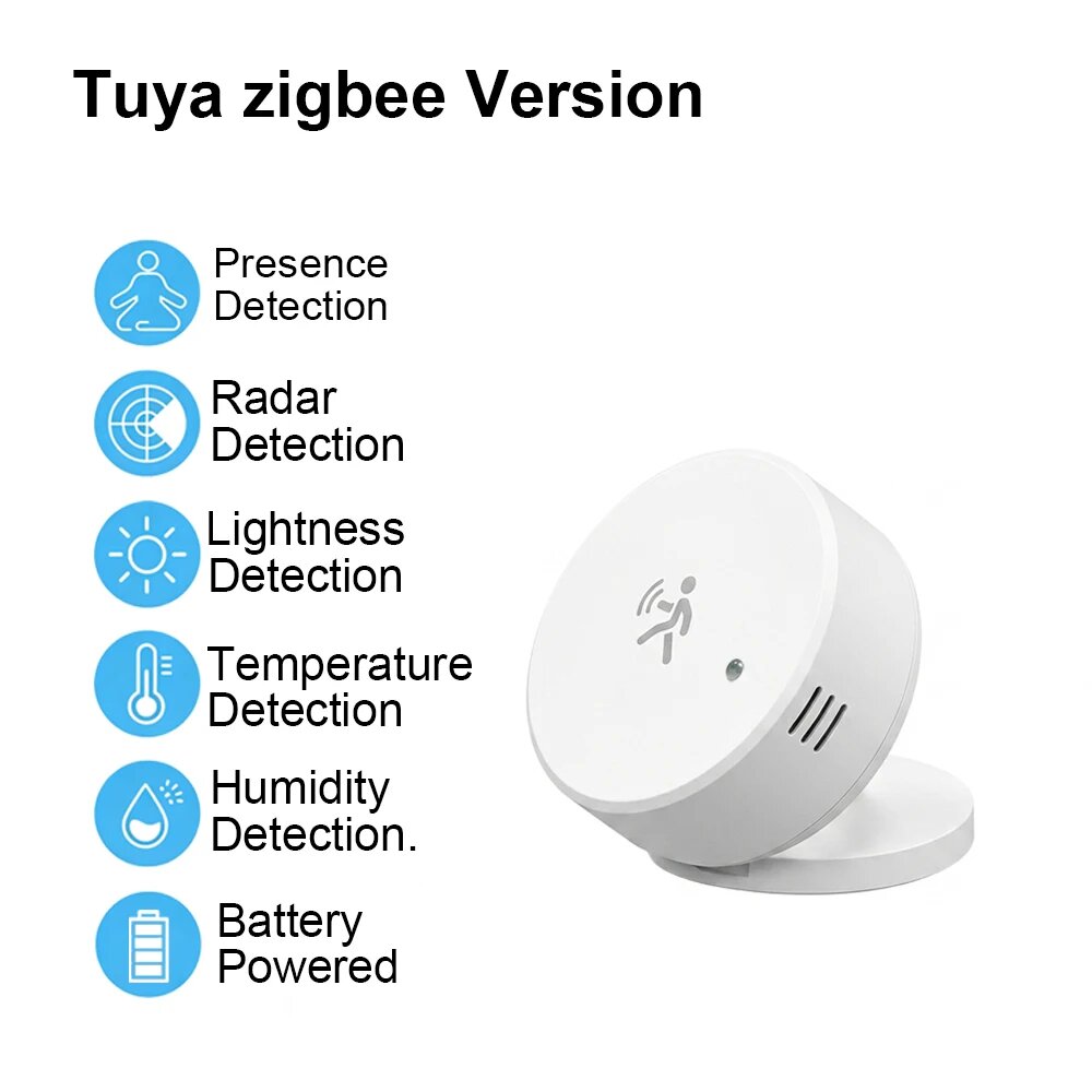 Датчик присутствия человека Haozee ZigBee 24 ГГц Tuya zigbee Version