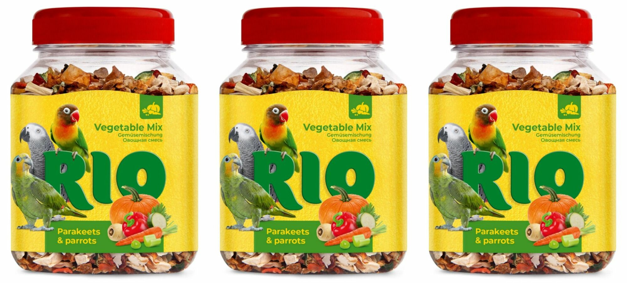 RIO Лакомство для средних и крупных попугаев Овощная смесь, 150 г, 3 уп