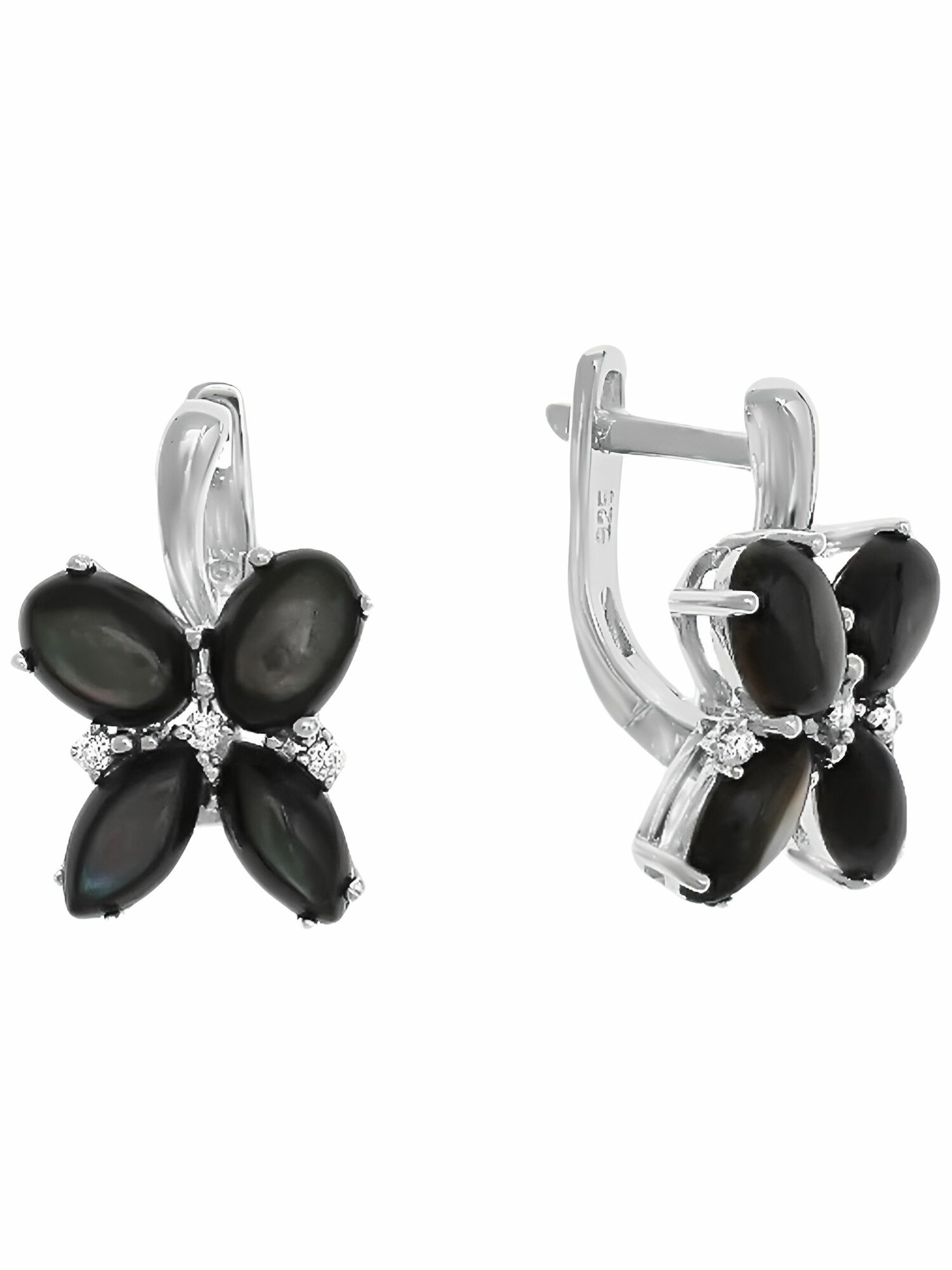 Серьги Balex, серебро, 925 проба, родирование, фианит, перламутр