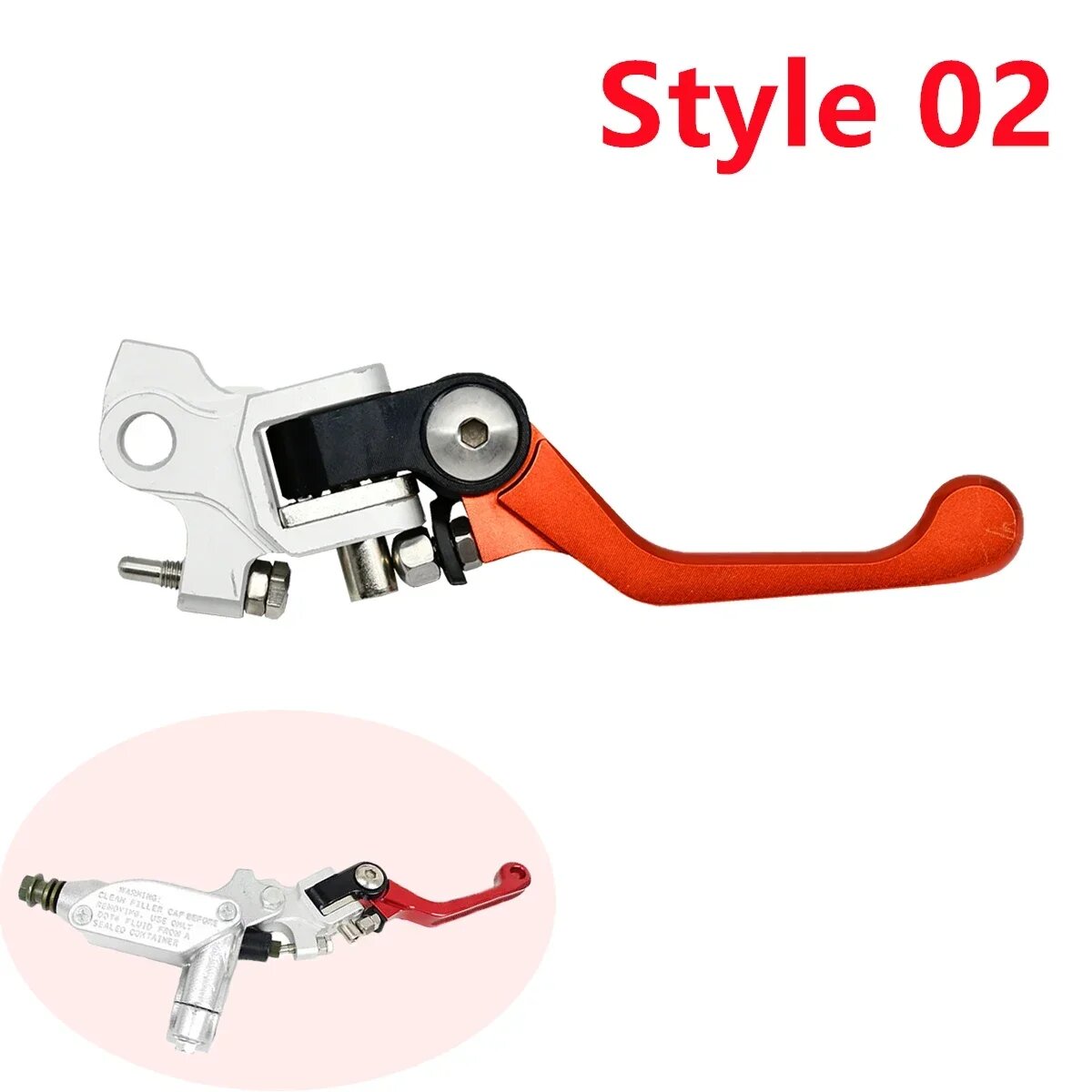 Мотокросс CNC 360 ° Экономичный противоскользящий складной рычаг тормоза и Orange Brake Lever 2