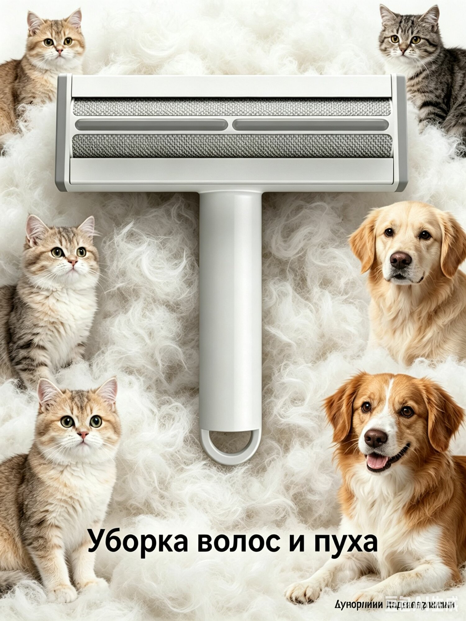 Расческа для кошек и собак для вычесывания подшерстка, щетка для удаления выпавших волос домашних животных, удобная ручка