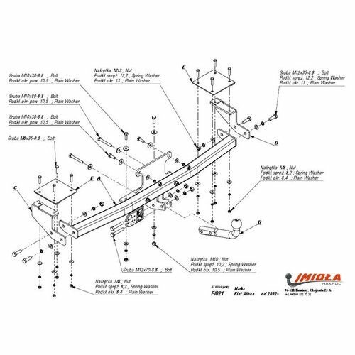 Фаркоп subaru (outback) IMIOLA f021