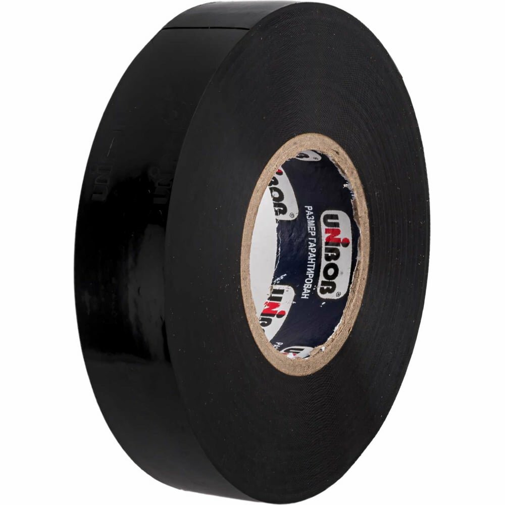 Изолента ПВХ UNIBOB 19 мм х 25 м, черная, 200 мкм 211753