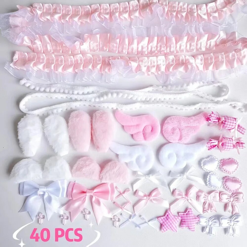 Набор для рукоделия 40 шт. розовый пластик Розовый, pink