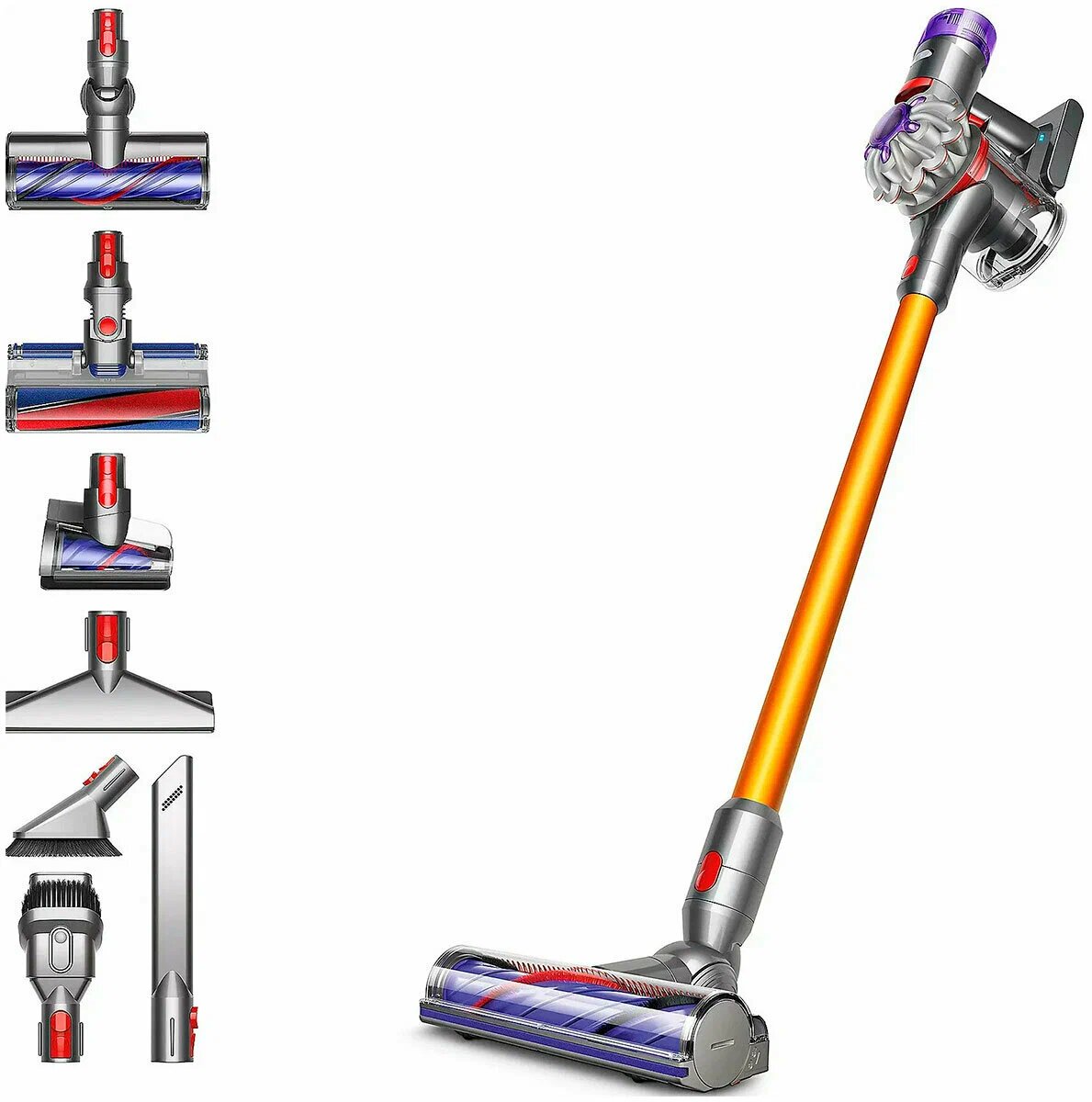 Вертикальный пылесос Dyson V8 SV25 Absolute Silver/Yellow(Серебристо-желтый)